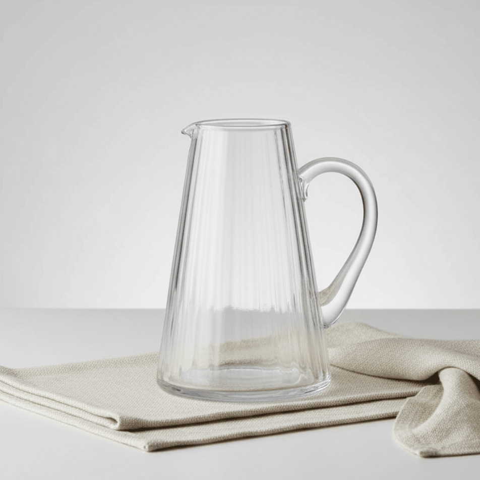 Ribbed Glass Serving Pitcher - 60 oz | lily & onyx