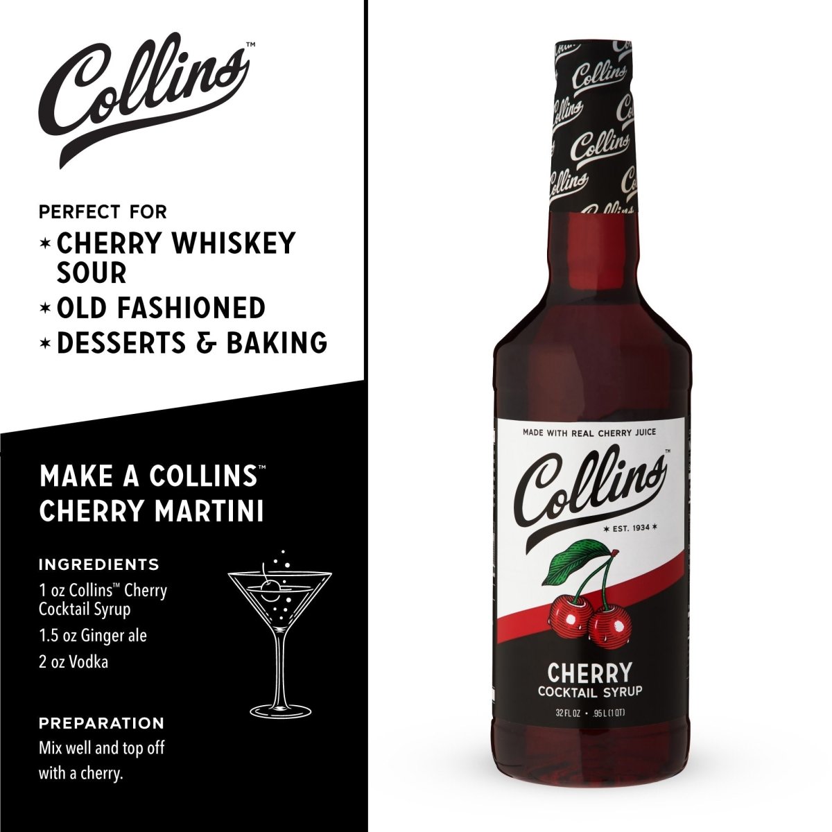 Cherry Cocktail Syrup, 32 oz | lily & onyx