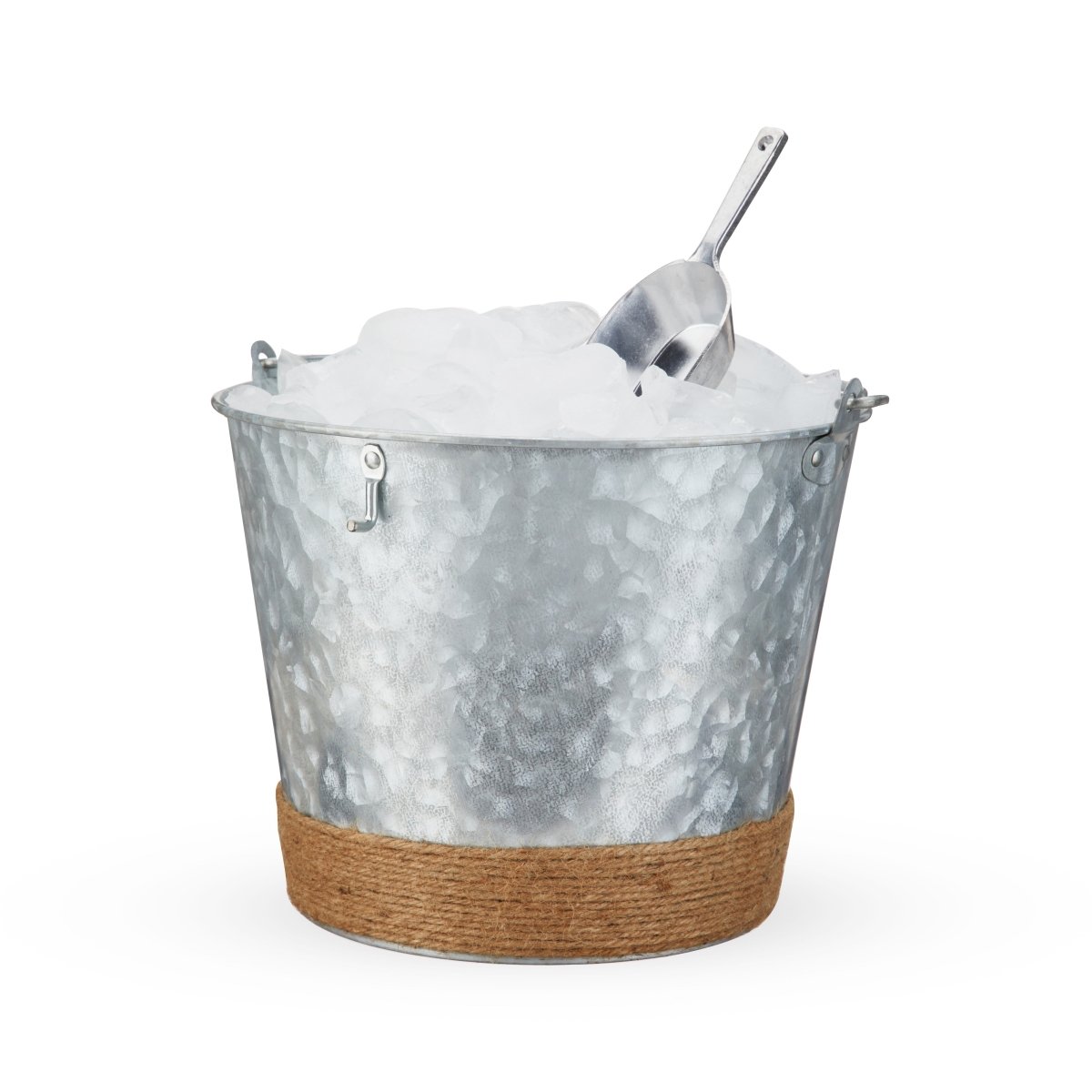 Jute-Wrapped Galvanized Metal Ice Bucket | lily & onyx