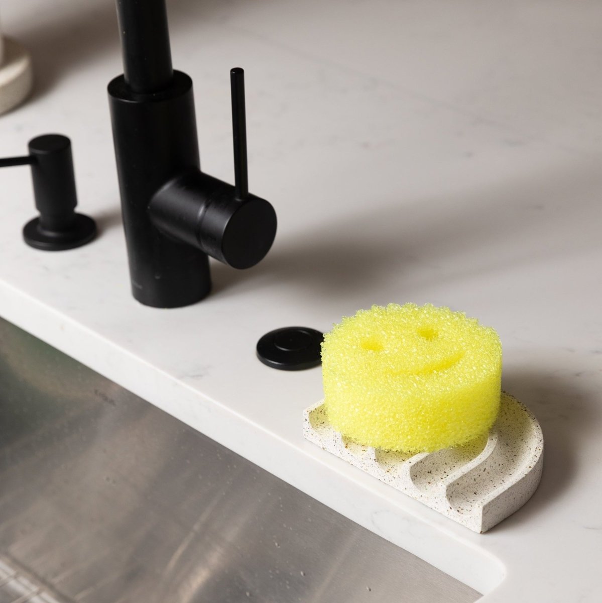 Sponge Rest & Soap Dish | White Terrazzo | lily & onyx