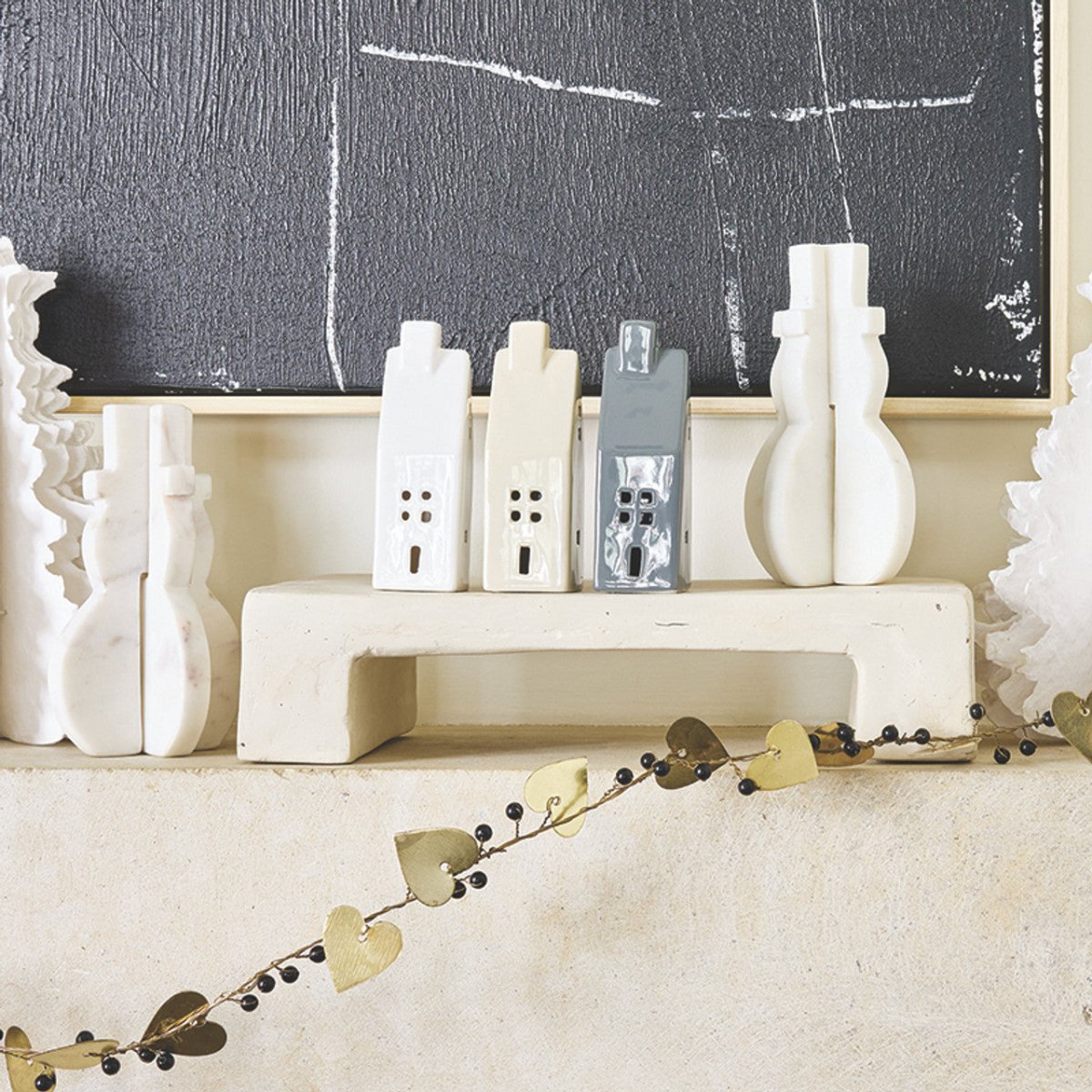 Interlocking 6-Inch Marble Snowman Figurine, Set of 3 | lily & onyx