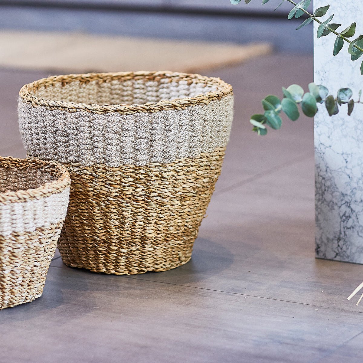 Savar Jute & Seagrass Plant Basket | lily & onyx