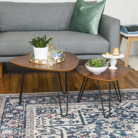 Hairpin leg nesting tables store