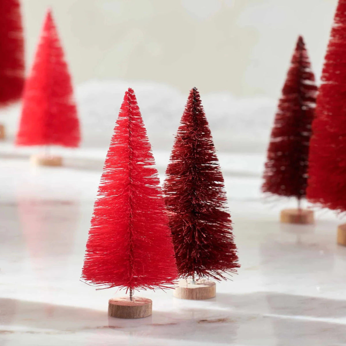 Yukon™ Holiday Mini Bottle Brush Trees, Set of 12 | lily & onyx